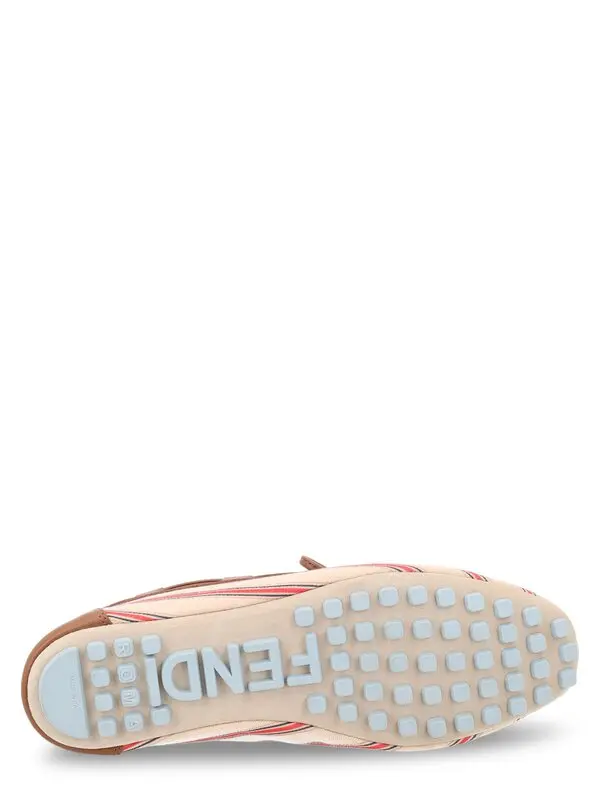 Fendi Mocassino Ff Canvas And Leather Loafers
