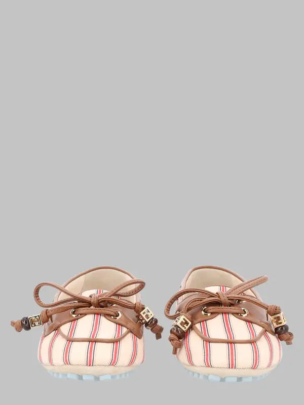 Fendi Mocassino Ff Canvas And Leather Loafers