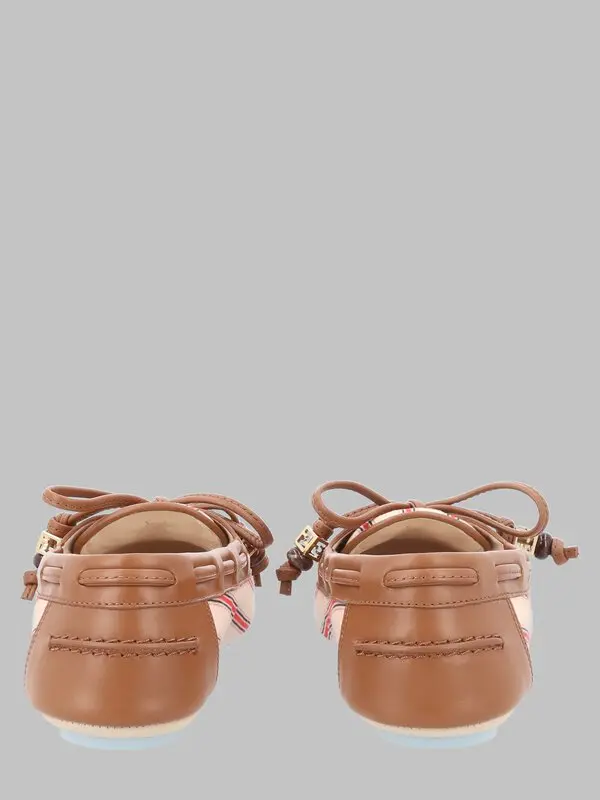Fendi Mocassino Ff Canvas And Leather Loafers