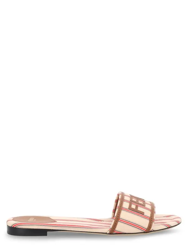 Fendi Slide In Canvas Ff Con Logo
