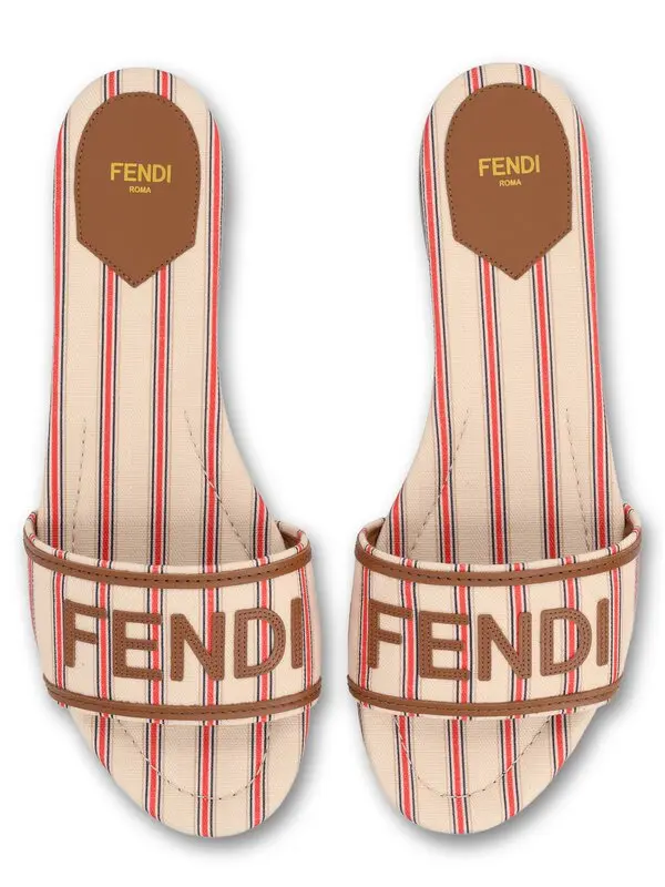 Fendi Slide In Canvas Ff Con Logo
