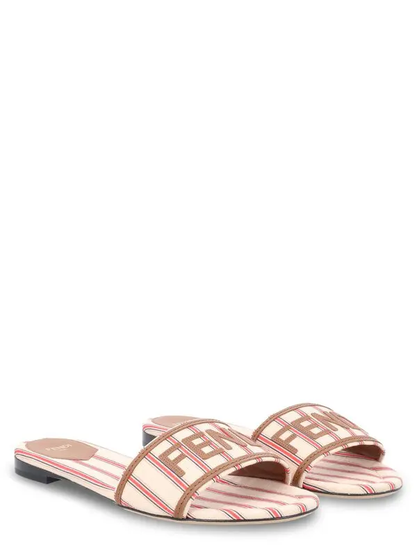 Fendi Slide In Canvas Ff Con Logo