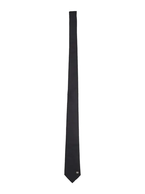 Valentino Garavani Cravatta Con Logo - Black