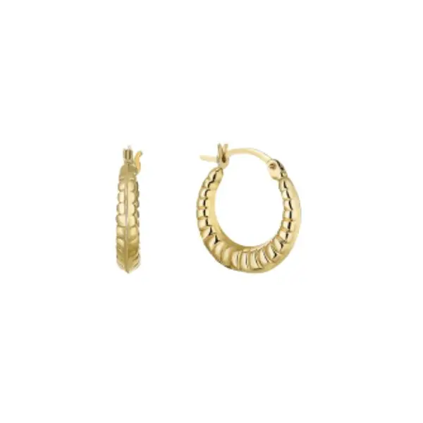 REIS JEWELLERY Handcrafted 14k Yellow Gold Hoop Earrings - Gold/yellow