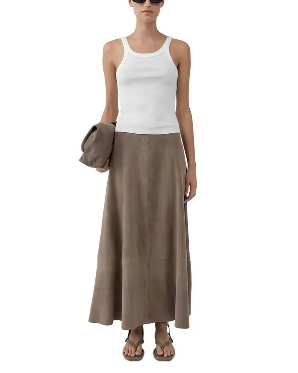 ST. AGNI Suede Circle Skirt
