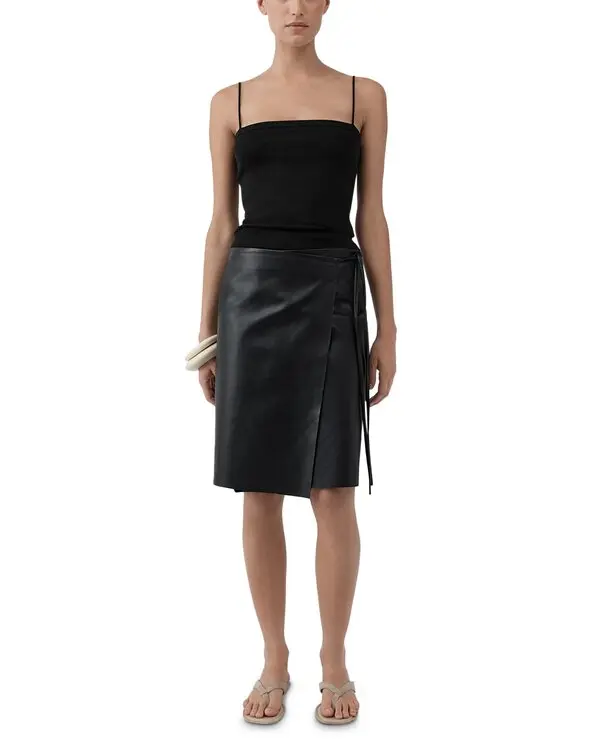 ST. AGNI Everyday Leather Wrap Skirt