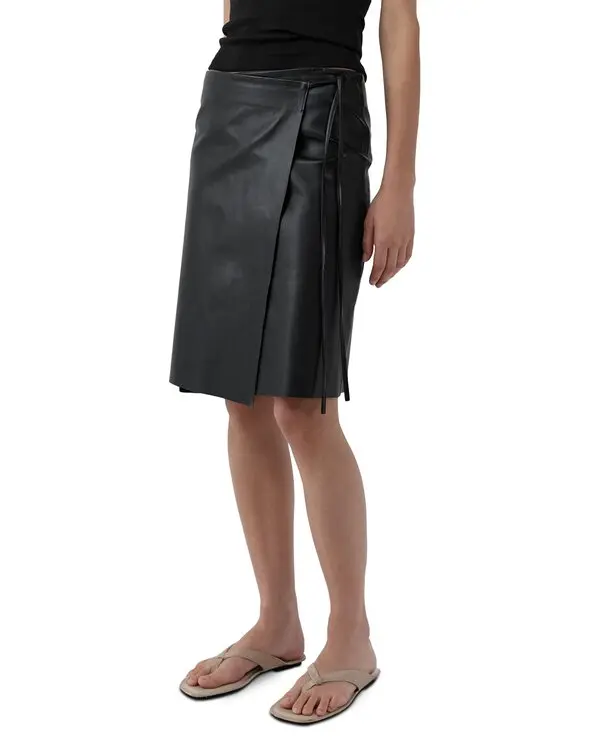 ST. AGNI Everyday Leather Wrap Skirt