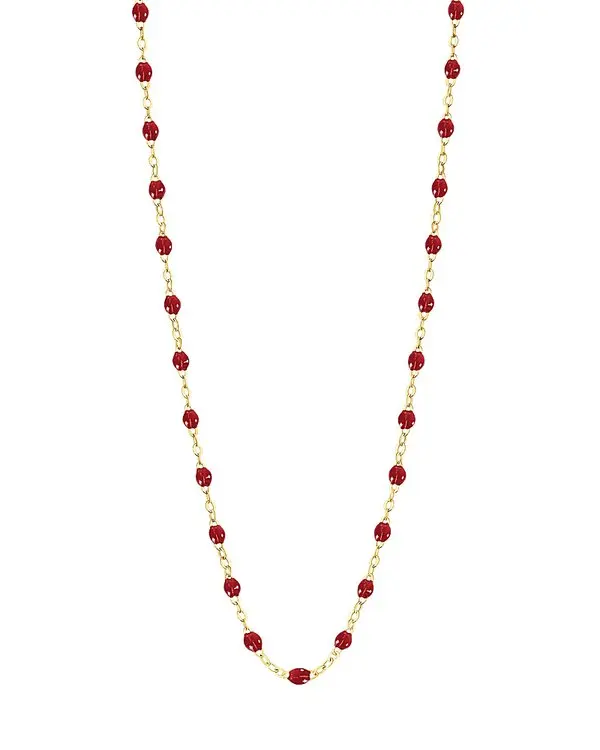 Gigi Clozeau 18k Yellow Gold Resin Bead Collar Necklace - Cherry