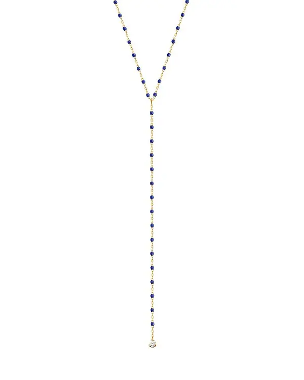 Gigi Clozeau 18k Yellow Gold Mini Gigi Party Diamond Y Necklace - Lapis