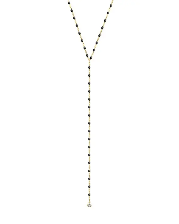 Gigi Clozeau 18k Yellow Gold Diamond Y Necklace - Black