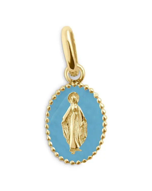 Gigi Clozeau 18k Yellow Gold Resin Madone Pendant - Turquoise