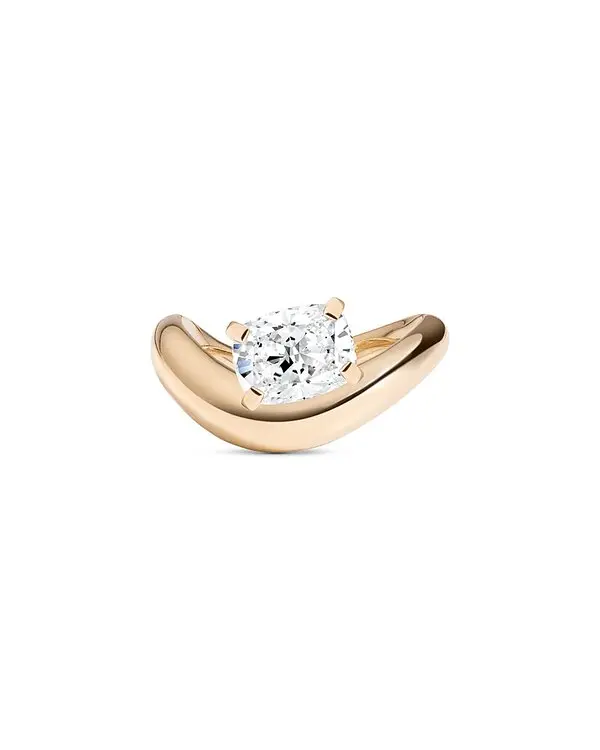 SHAHLA KARIMI Bloomingdale's Fine Collection Luxe Collection Certified Lab Grown Diamond Cushion Solitaire Curve Ring In 14k Yellow 2.0 Tcw - Gold