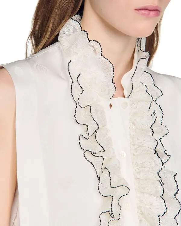 Sandro Ruffled Shirt