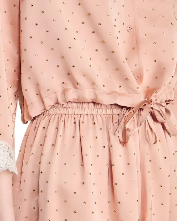 Sandro Embellished Shirt And Shorts Set - Nude