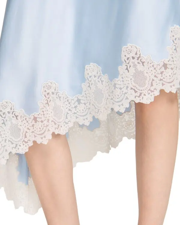 Sandro Asymmetric Satin Skirt - Blue Ecru