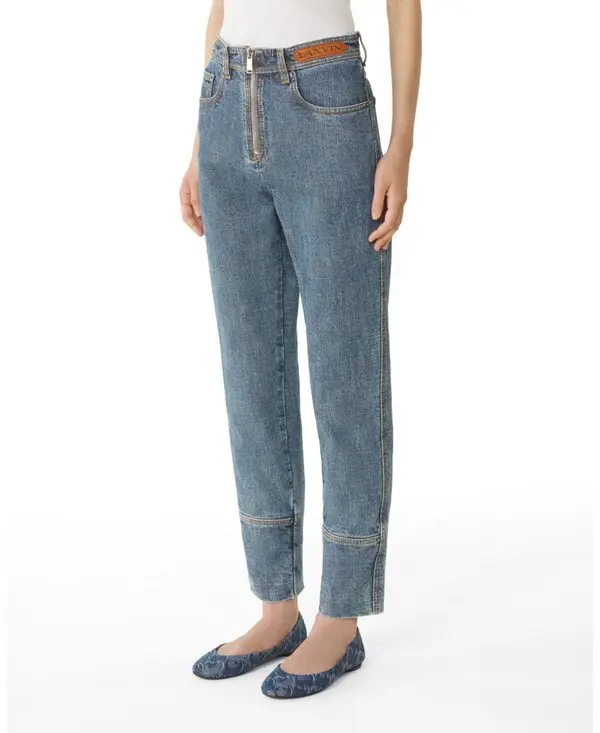 LANVIN Blue Zipped Denim Pants