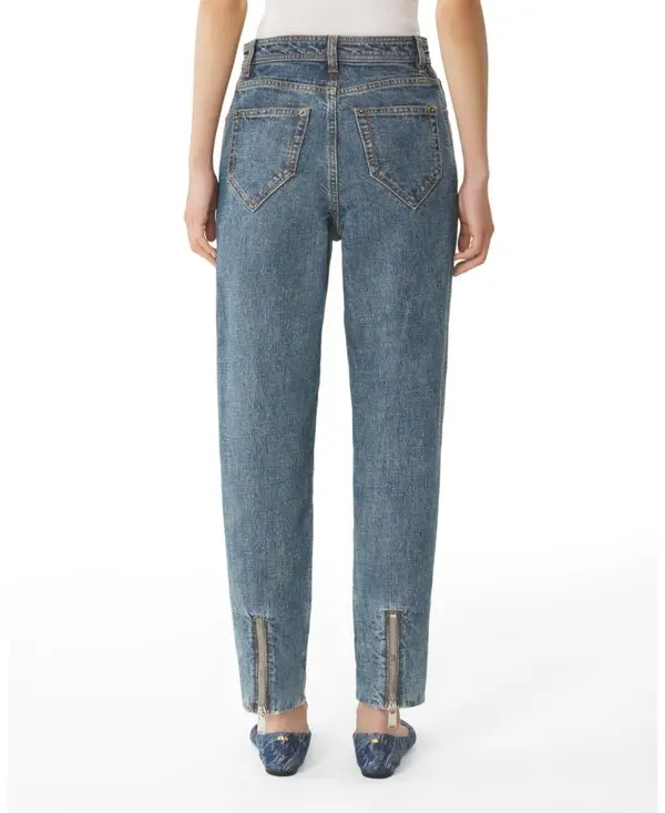 LANVIN Blue Zipped Denim Pants