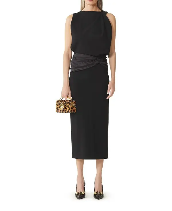 LANVIN Midi Dress In Jersey And Satin