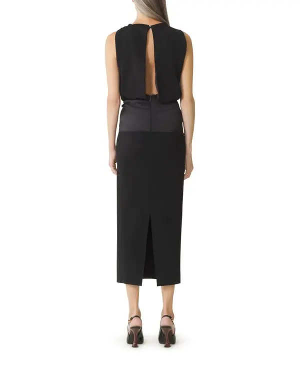 LANVIN Midi Dress In Jersey And Satin