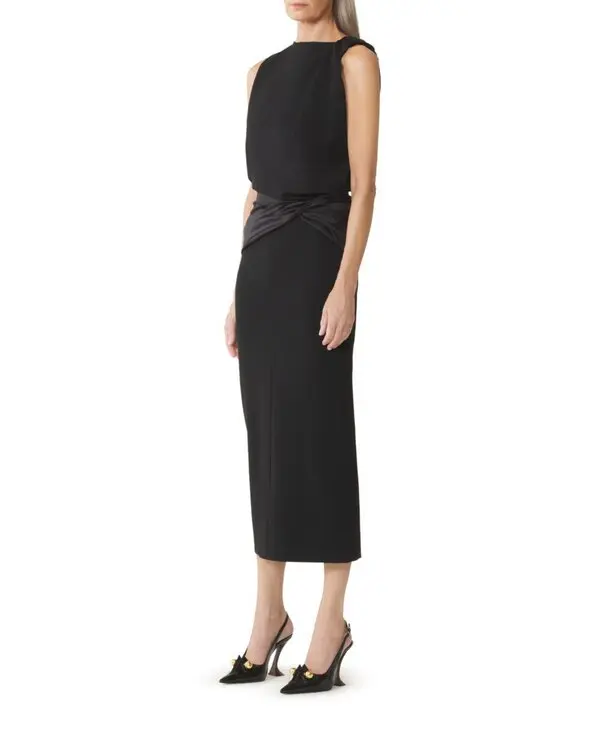 LANVIN Midi Dress In Jersey And Satin