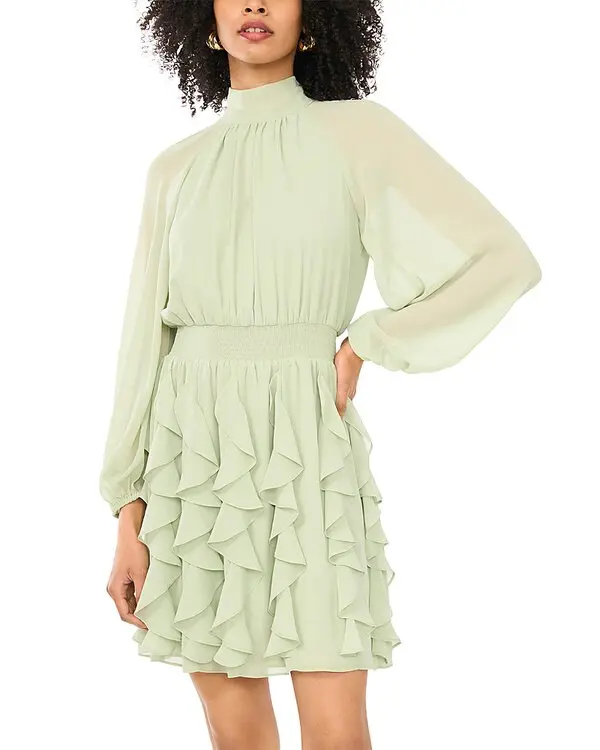 1.State Corkscrew Long Sleeve Mini Dress