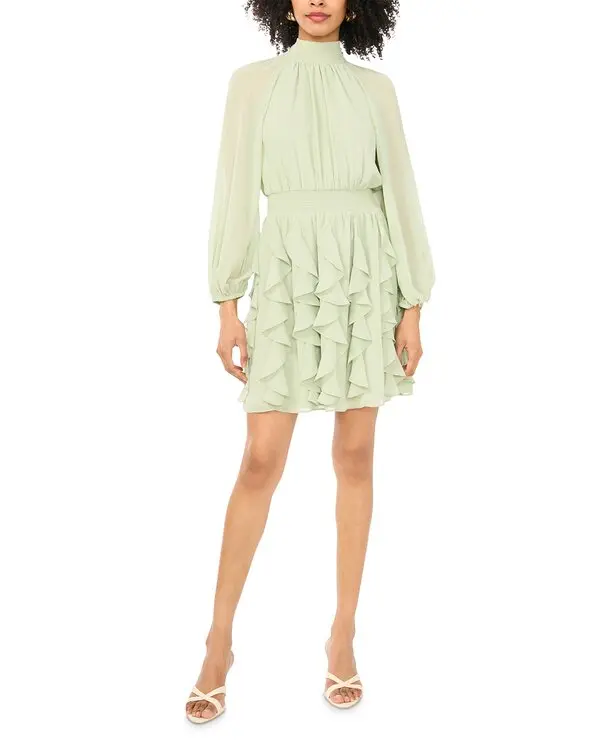 1.State Corkscrew Long Sleeve Mini Dress