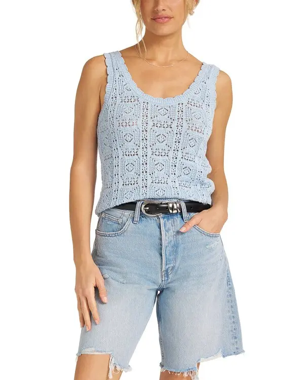 MATTY M Lior Scoop Neck Crochet Tank Top