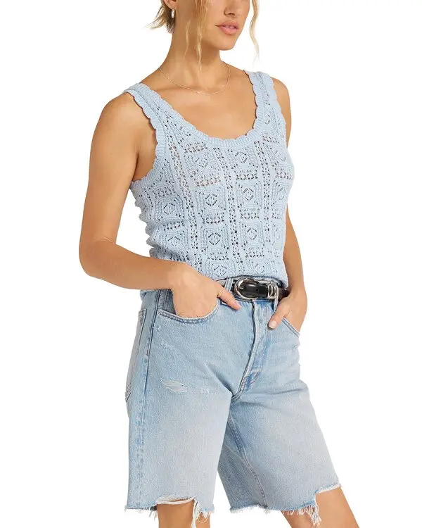 MATTY M Lior Scoop Neck Crochet Tank Top