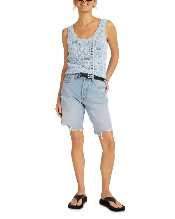 MATTY M Lior Scoop Neck Crochet Tank Top