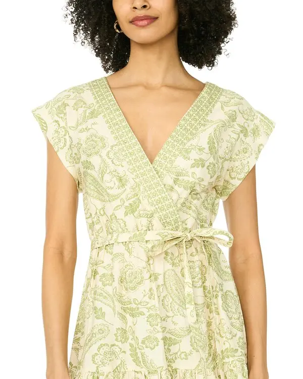 Vince Camuto Surplice Dolman Sleeve Midi Tiered Dress