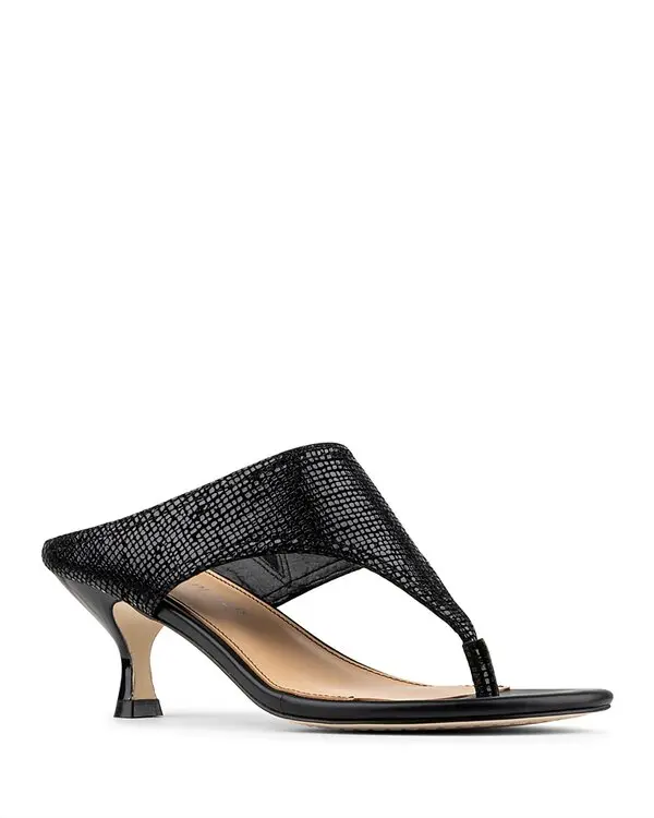 DONALD PLINER Lucynda Mid Heel Thong Sandals - Black