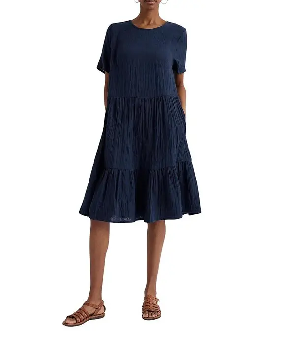 SEASALT CORNWALL Pebble Comb Double Gauze Dress - Maritime