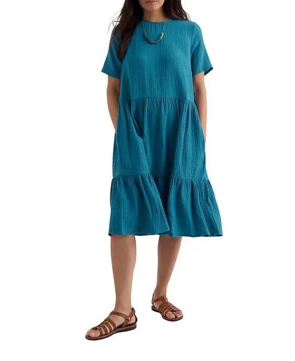 SEASALT CORNWALL Pebble Comb Double Gauze Dress - Waterscape