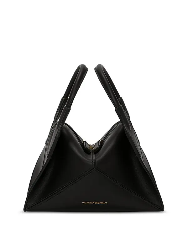Victoria Beckham Plie Medium Leather Top Handle Bag - Black