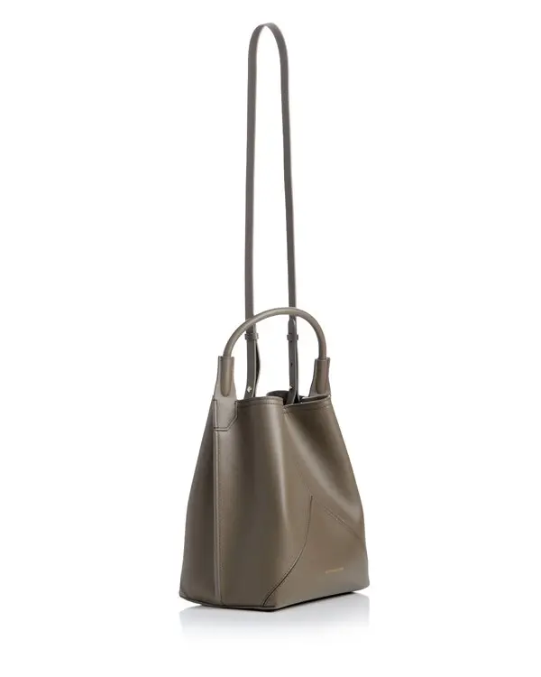 Victoria Beckham Medium Leather Bucket Bag - Khaki