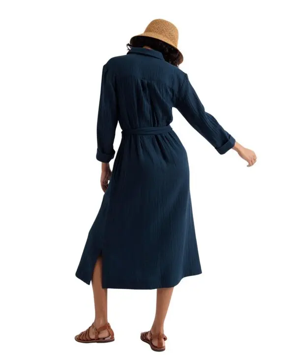 SEASALT CORNWALL Whitsand Cove Midi Shirt Dress - Maritime