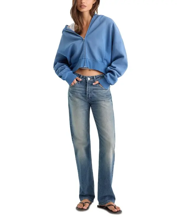 Good American The Zip Up Sweatshirt