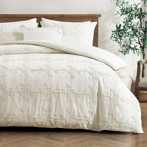 PERI HOME Trellis Rose 3-piece Comforter Set, Full/queen