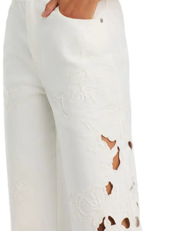 Simkhai Porter Embroidered Denim Pants