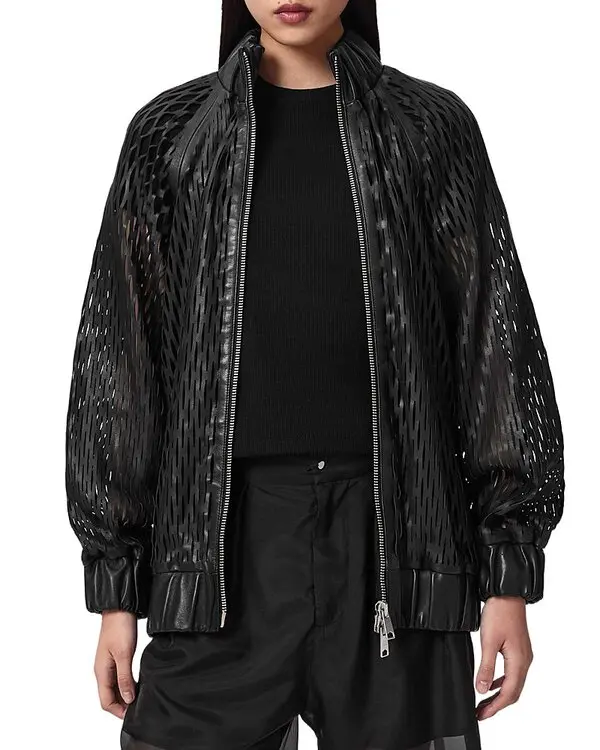 ALLSAINTS Perforated Leather Bomber Jacket