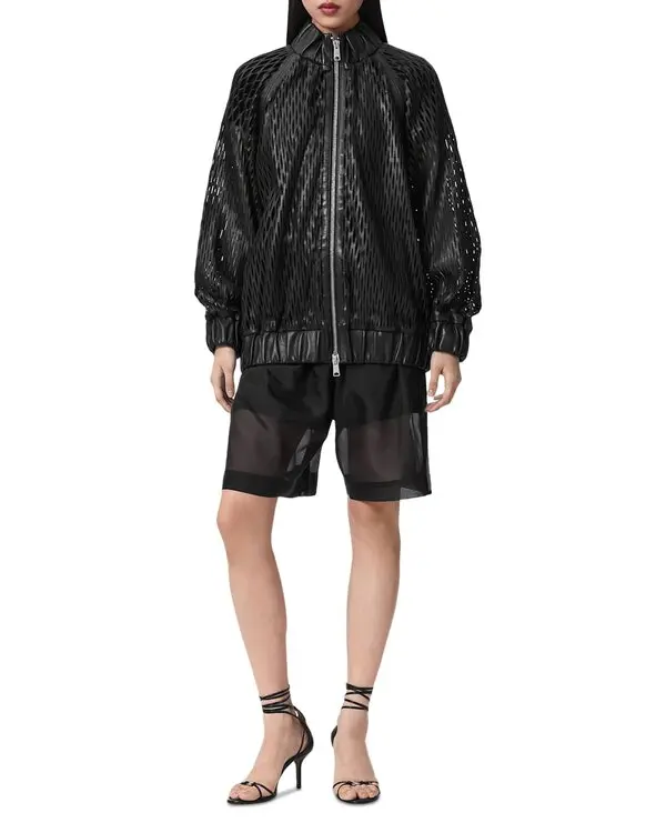 ALLSAINTS Perforated Leather Bomber Jacket