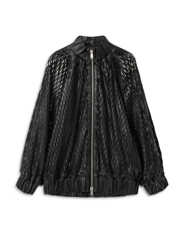 ALLSAINTS Perforated Leather Bomber Jacket