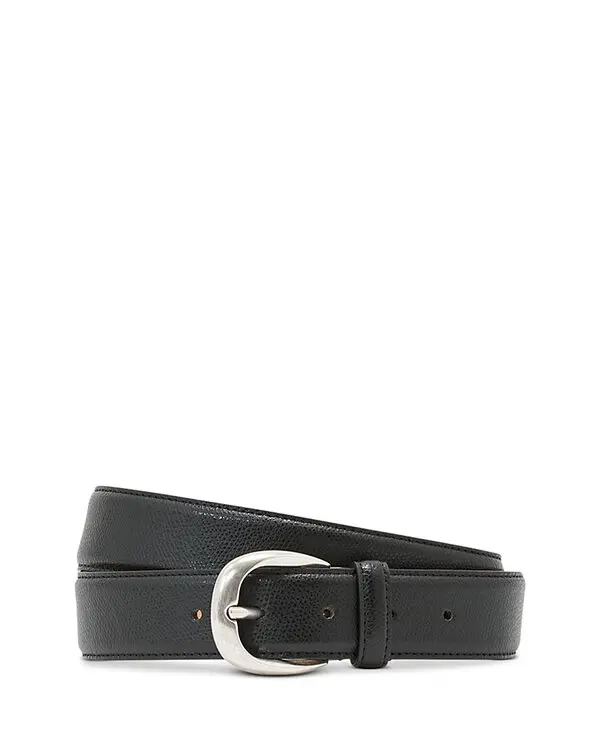 REISS Pebble Grain Leather Belt