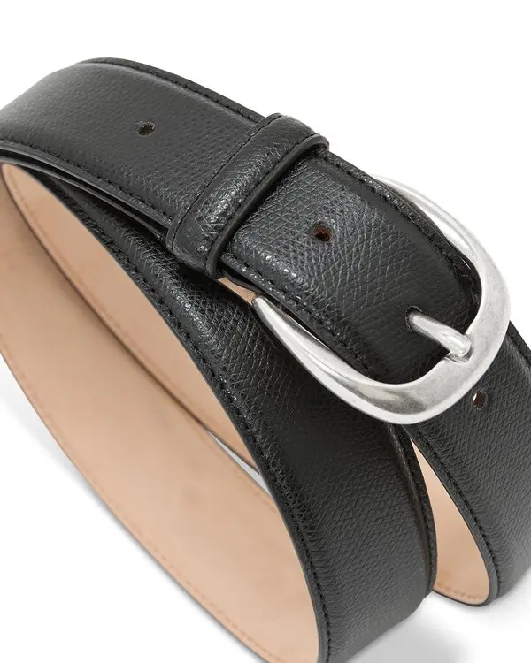 REISS Pebble Grain Leather Belt