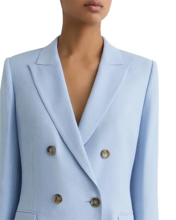 REISS Petite Magda Double Breasted Suit Jacket - Blue