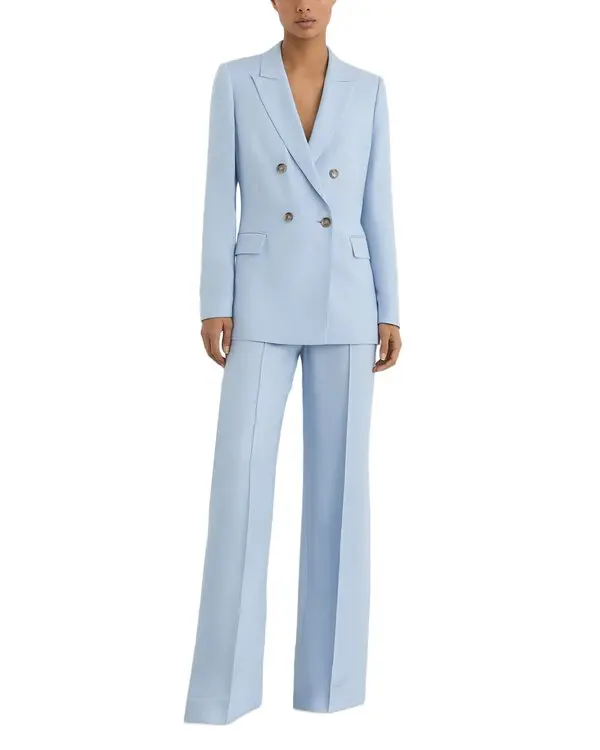 REISS Petite Magda Double Breasted Suit Jacket - Blue