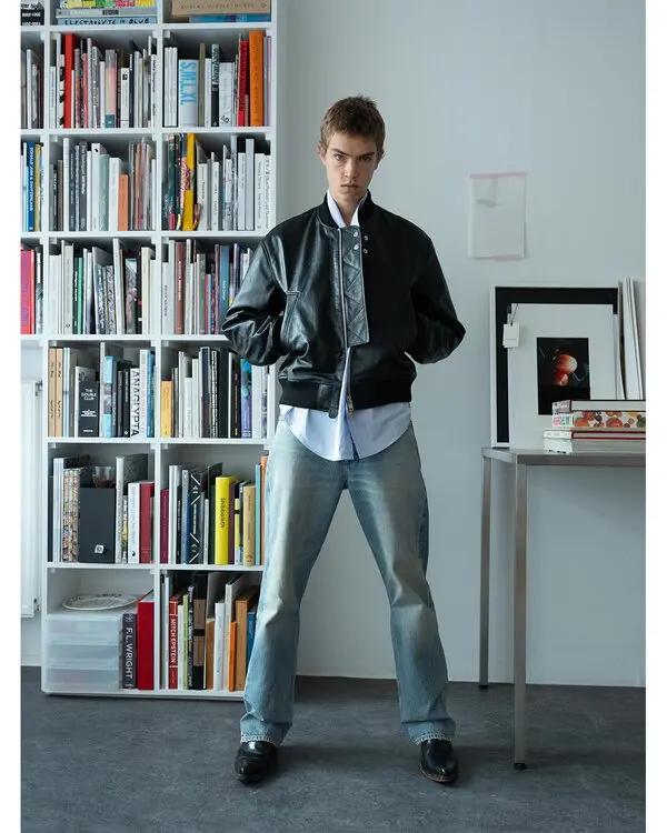 SUNFLOWER Leather Bomber Jacket