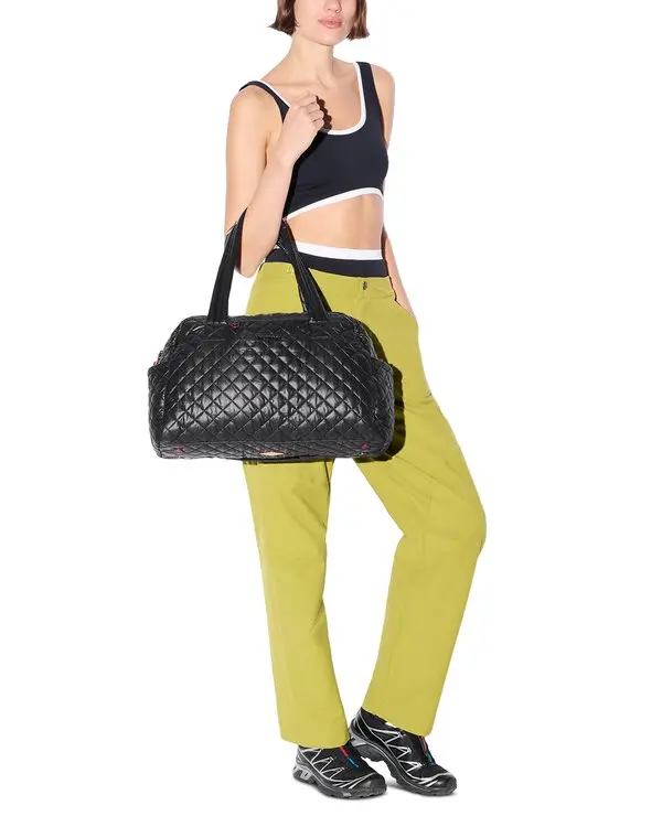 Mz Wallace Jimmy Deluxe Large Quilted Nylon Weekender Bag