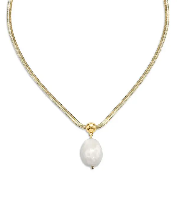 Ettika Stone Pendant Necklace, 16-21 - Bone