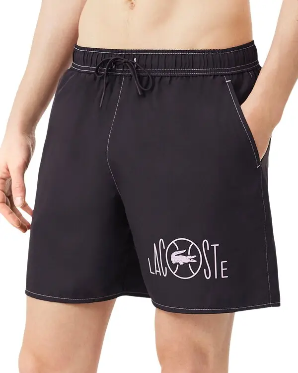Lacoste Mid Length Tennis Print 6 Swim Trunks